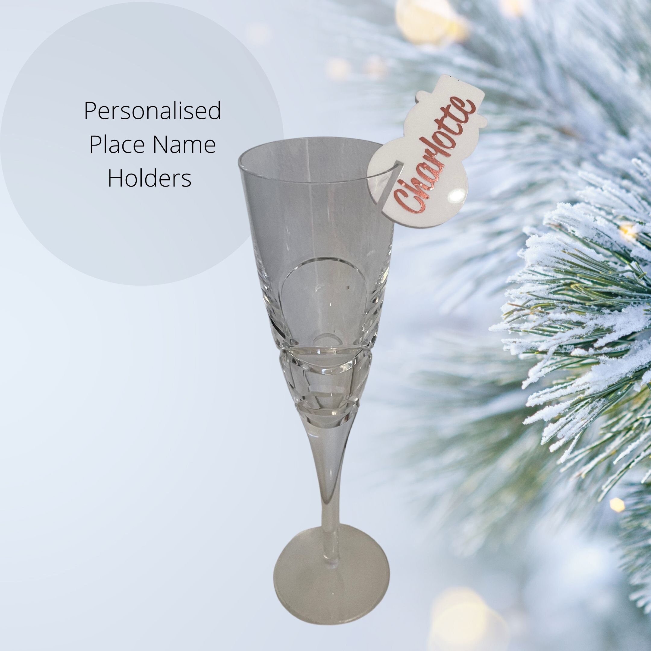 Christmas Glass Placeholders Place Names Table Favours - Etsy UK