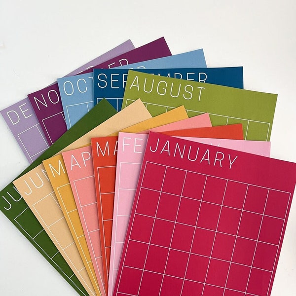 Colorful Calendar - Etsy