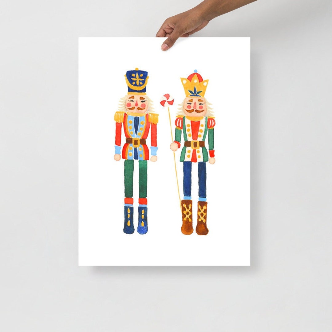 Nutcracker Soldiers Watercolor Art Print - Etsy