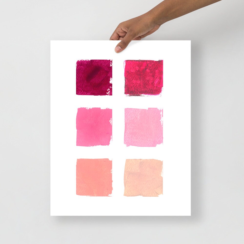 Pink Color Palette Art Print - Etsy