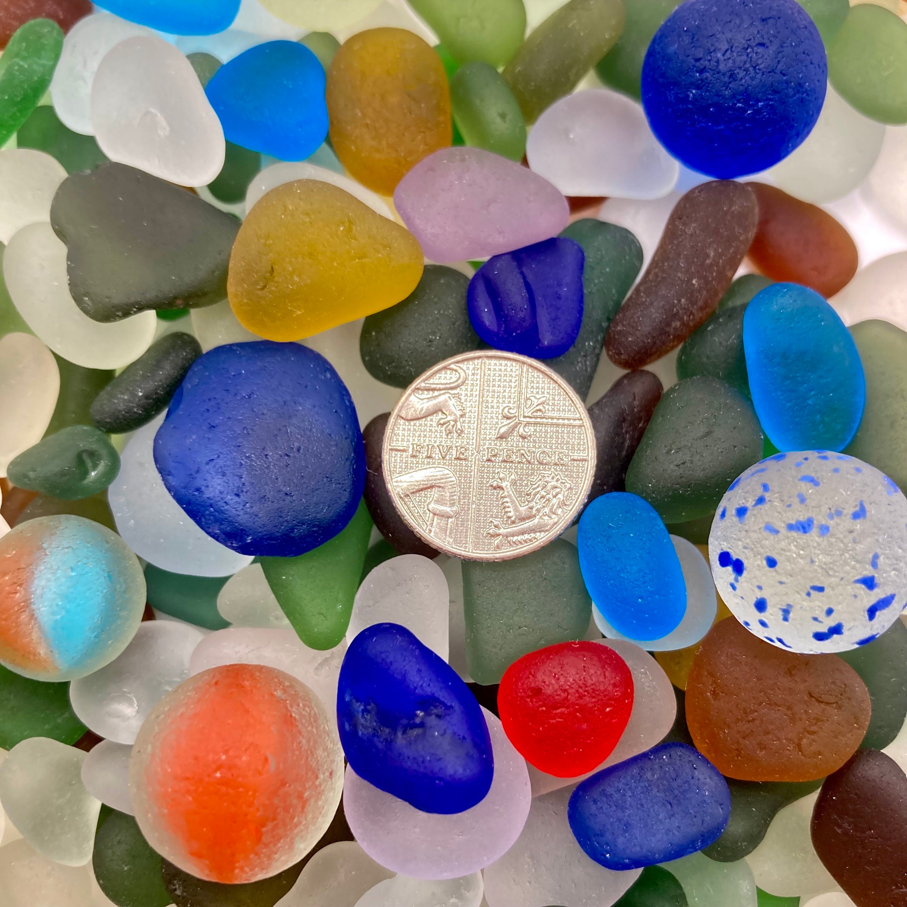 Rare Sea Glass 35 Pieces Devon Coast 1cm-2cm Turquoise, Blue, Red ...