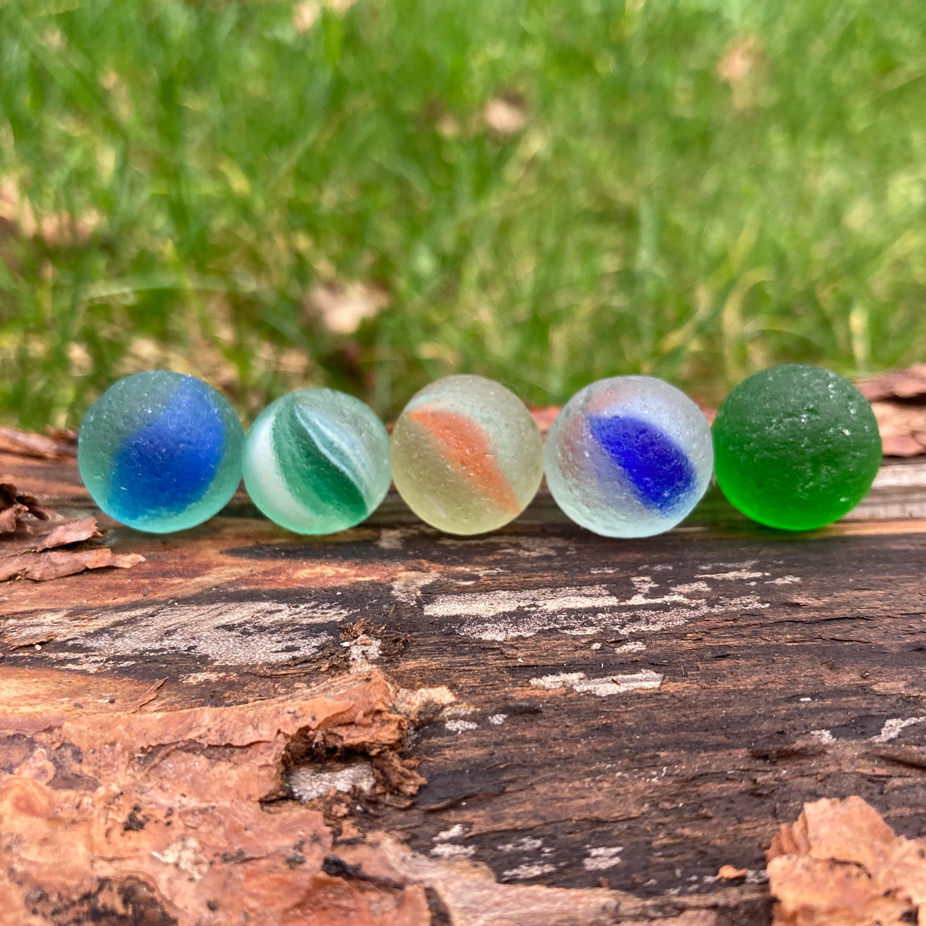 SEA GLASS MARBLES X3 Devon Coast Perfect for Jewellery/arts/crafts ...