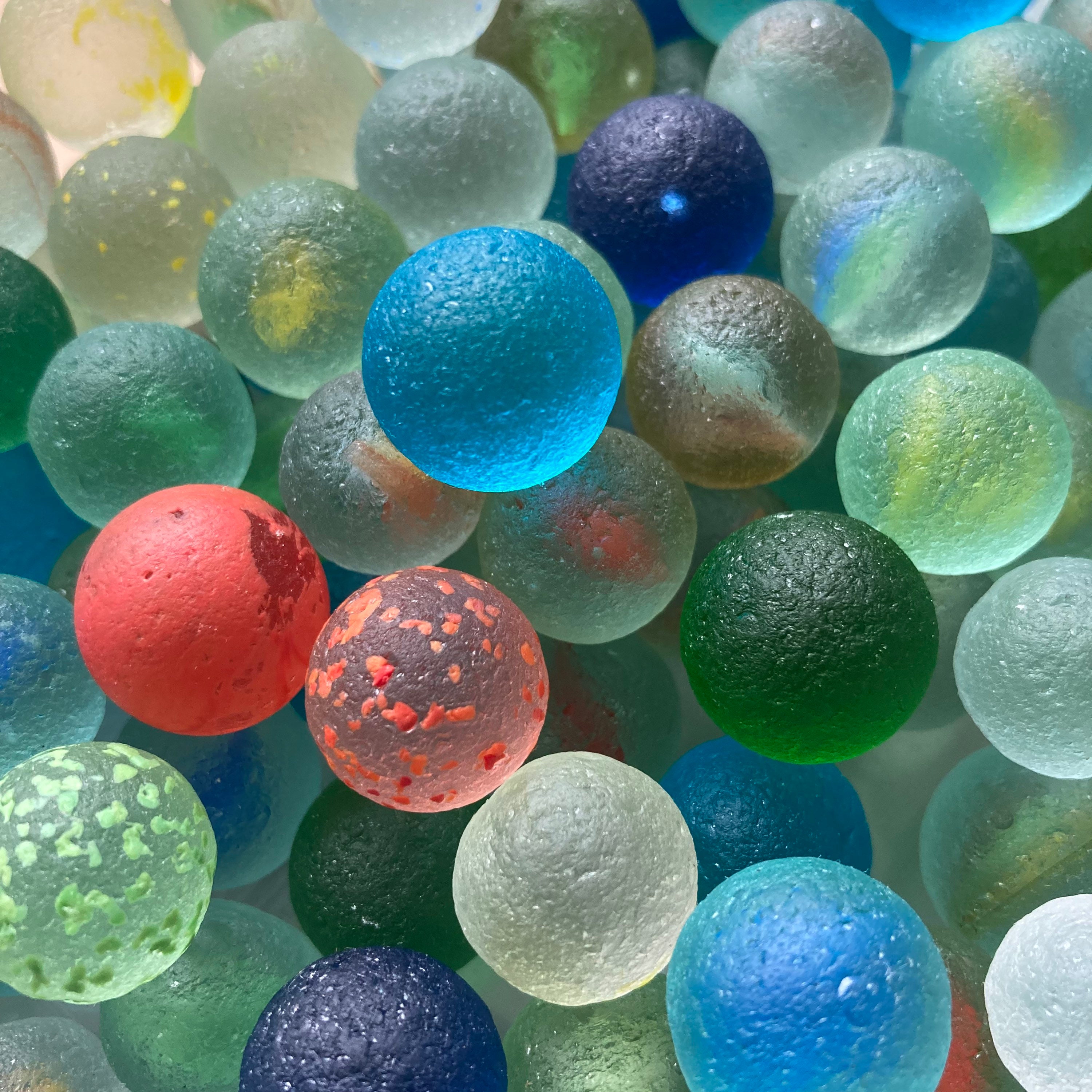 SEA GLASS MARBLES X3 Devon Coast Perfect for Jewellery/arts/crafts ...