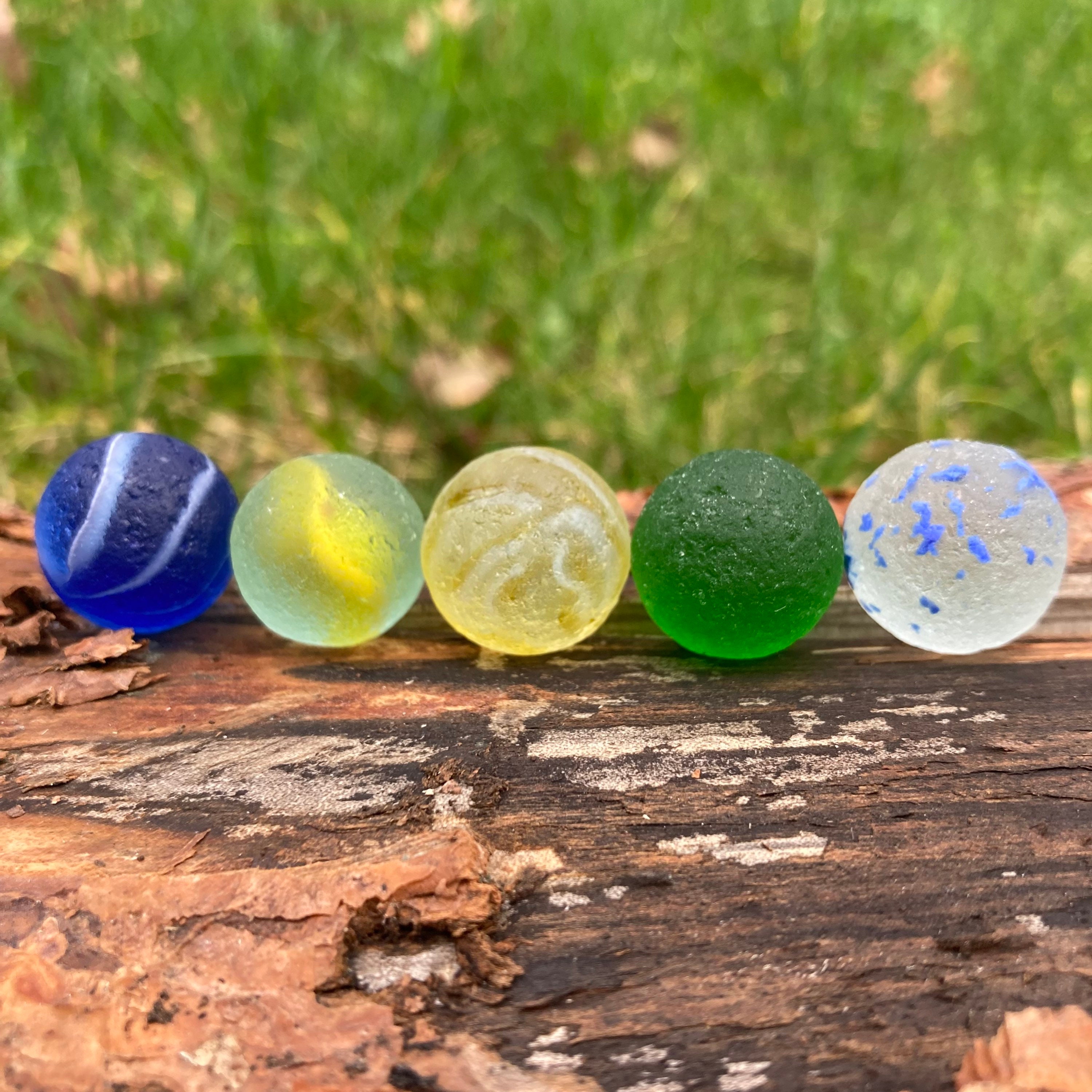 SEA GLASS MARBLES X3 Devon Coast Perfect for Jewellery/arts/crafts ...