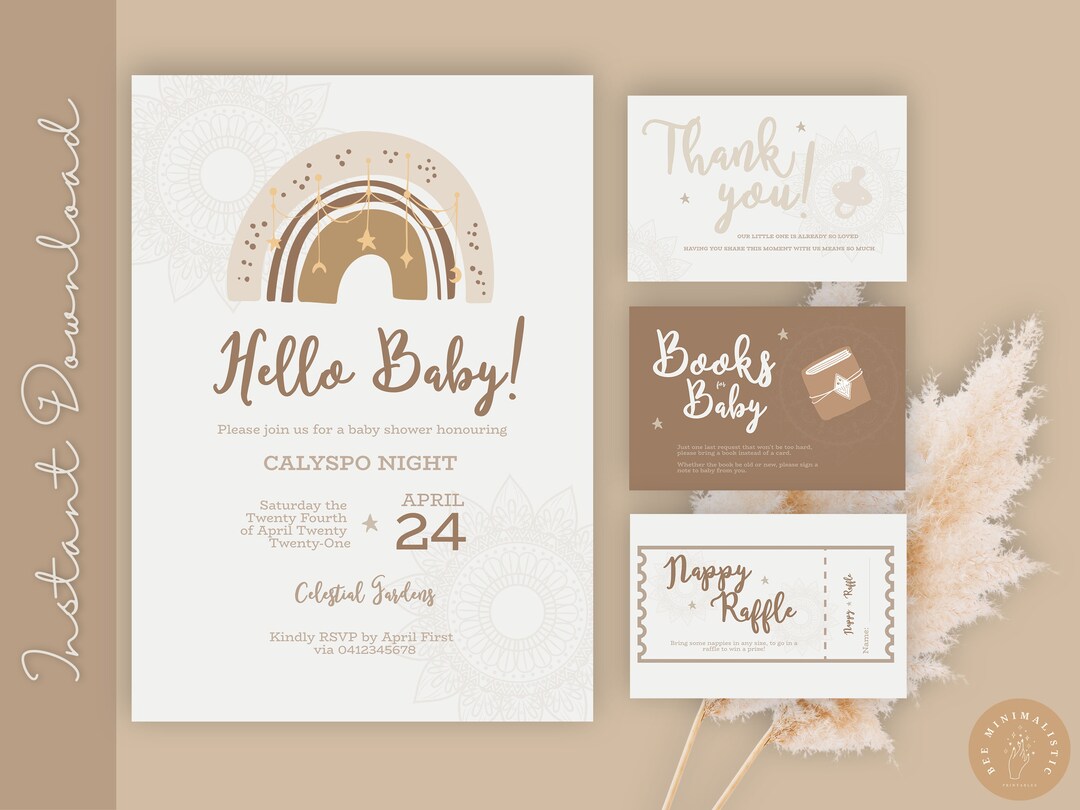 Rainbow Baby Shower, Hello Baby Shower, Boho Baby Sprinkle, Gender ...