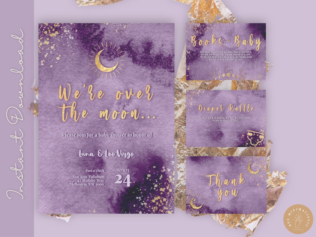 Witchy Baby Shower Invite, Celestial Baby Shower, Moon Baby Shower ...