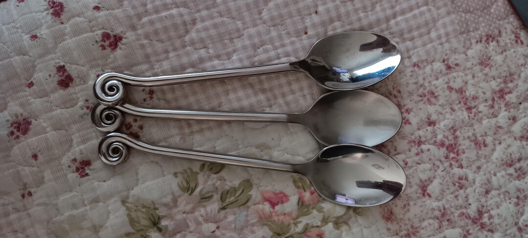 3 Pottery Barn Treble Clef Aka Swirl Collection Small Spoons - Etsy