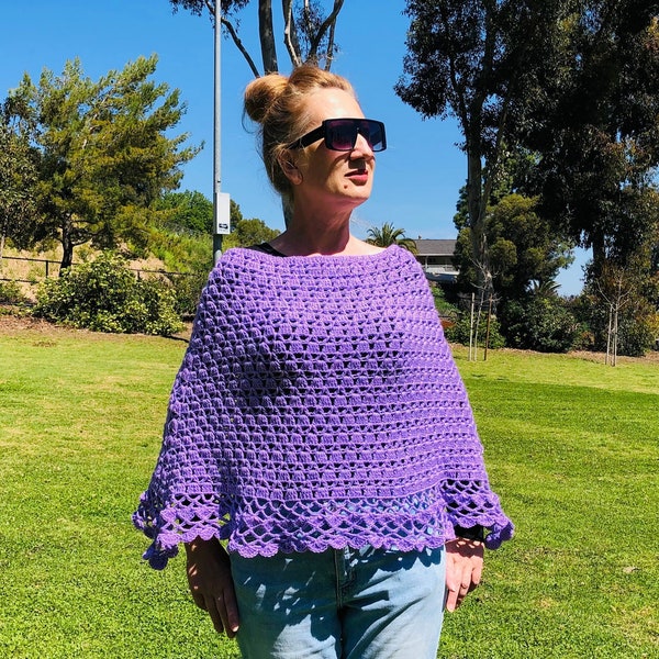 Purple Poncho - Etsy