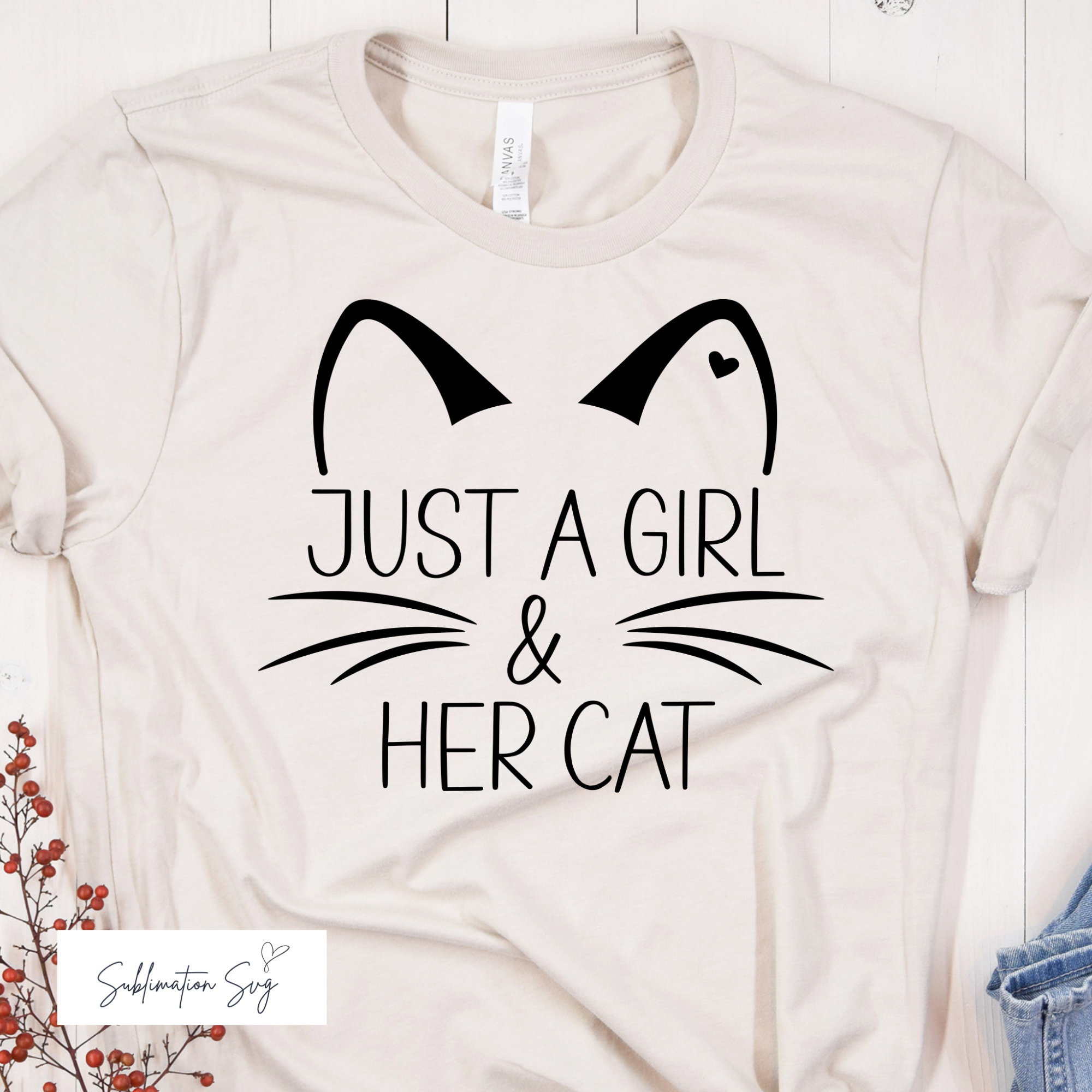 Cat Girl Svg Cute Kitten Png Women Cutting File Animal - Etsy