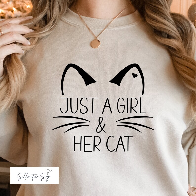 Cat Girl Svg Cute Kitten Png Women Cutting File Animal - Etsy