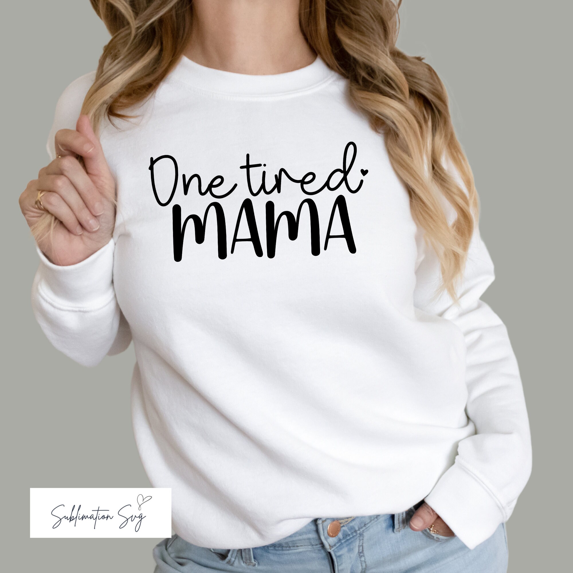 One Tired Mama Svg Sleepy Mum Png Mother's Day - Etsy