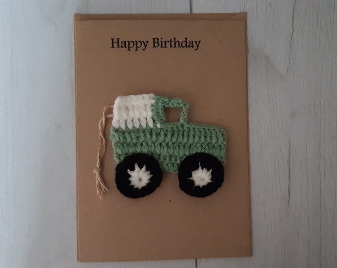 Handmade Land Rover/ Landy Style Birthday Card, Crochet Land Rover ...