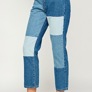 Color Block Jeans - Etsy