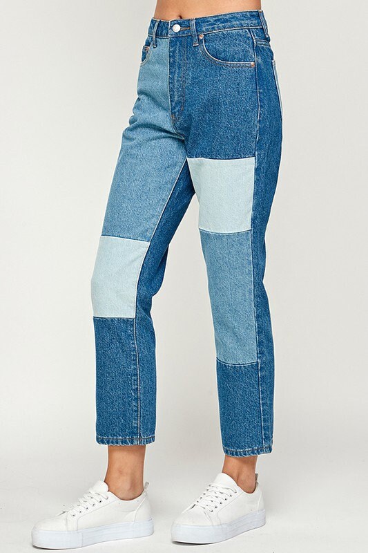 Color Block Jeans - Etsy