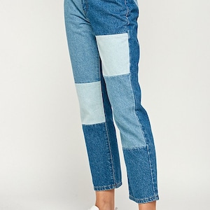 Color Block Jeans - Etsy