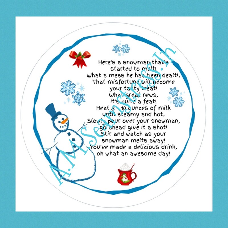 Snowman Labels - Etsy