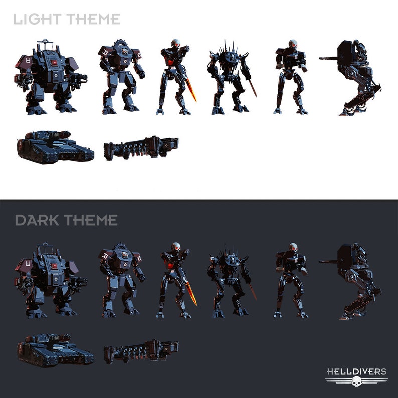 HELLDIVERS 2 AUTOMATONS EMOJI Bundle Robot Enemy Emoji Pack Berserker, Hulk, Devastator, Tank ...