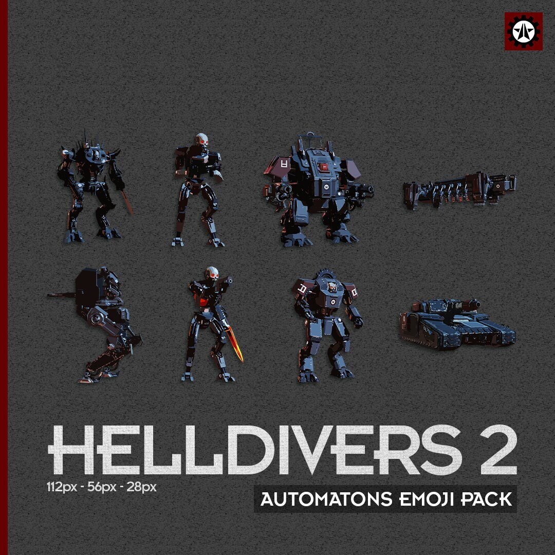 HELLDIVERS 2 AUTOMATONS EMOJI Bundle Robot Enemy Emoji Pack Berserker, Hulk, Devastator, Tank ...