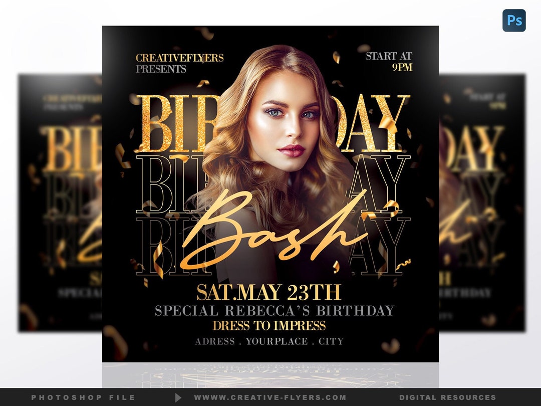Birthday Party Flyer Photoshop PSD Instant Download Etsy birthday-party-flyer-photoshop-psd-instant-download-etsy
