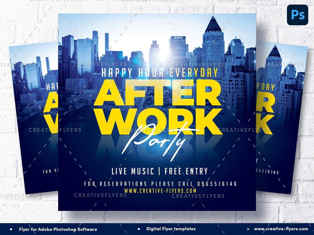 Club Flyer Design | 4x4 Photoshop Template | Editable Flyer | Instant ...