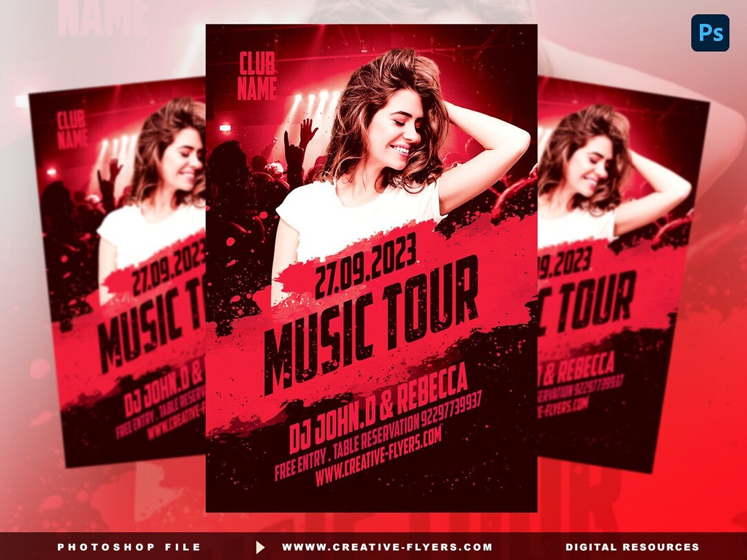 Music Flyer Template| Photoshop Design | Editable Flyer | Instant ...