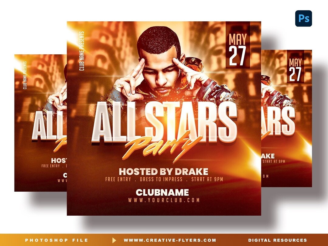 Photoshop Flyer, Hip Hop Flyer Template | 4x4 Photoshop Flyer Design ...