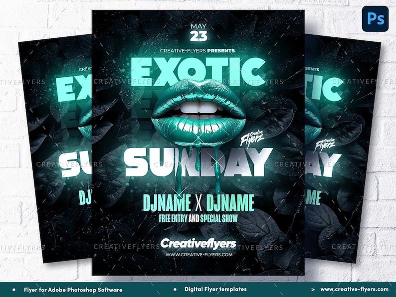 Club Flyer Design | 4x6 Photoshop Template | Editable Flyer | Instant ...