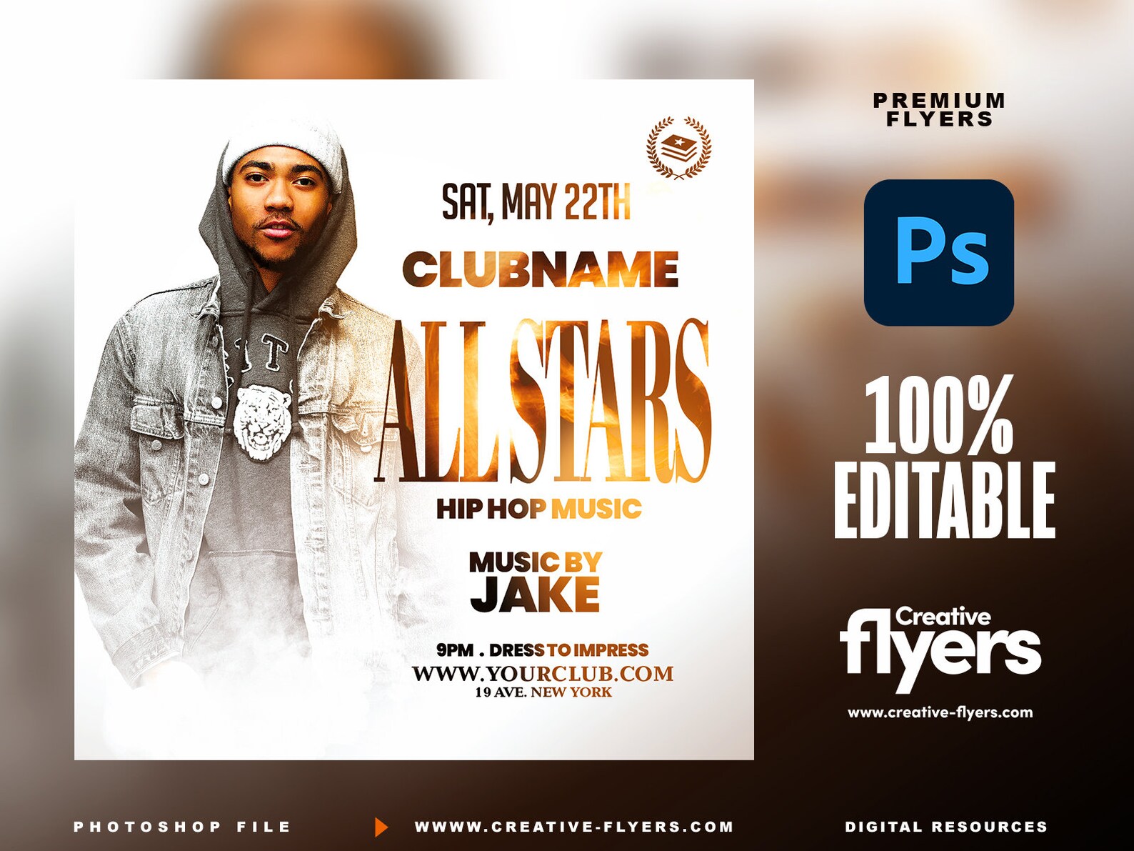 Editable Nightclub Party Flyer 4x4 Social Media Photoshop - Etsy