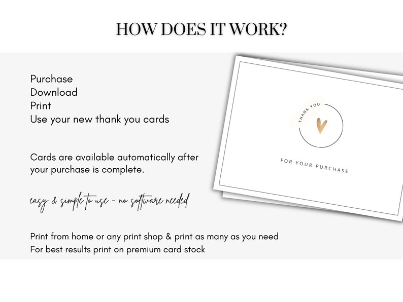 Printable Thank You Card | Printable Card Digital Download Instant ...