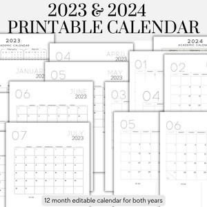 Printable Editable 2023-2024 School Planner School Calendar School ...