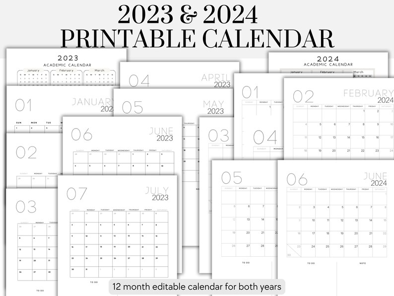 Printable Editable 2023-2024 School Planner School Calendar School ...