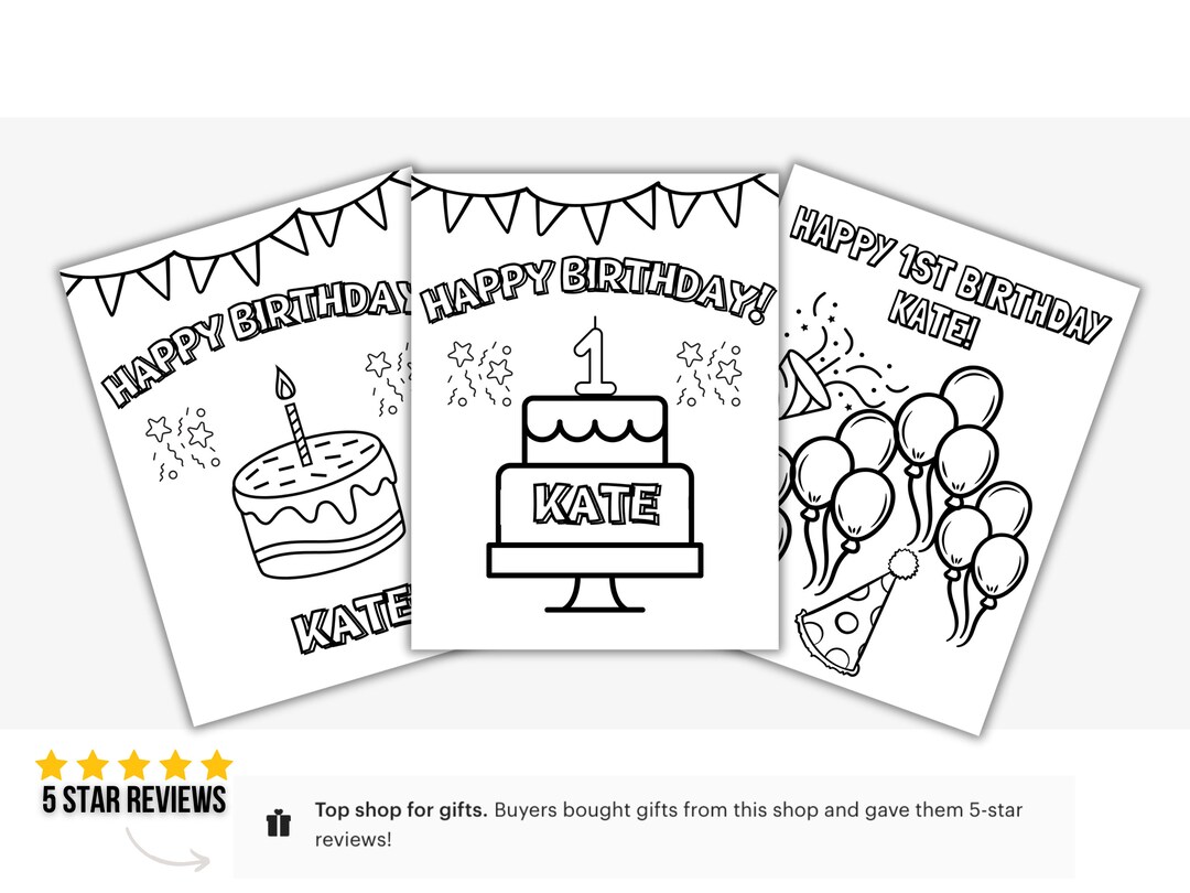 Birthday Party Coloring Pages Party Favor Coloring Sheets Editable ...