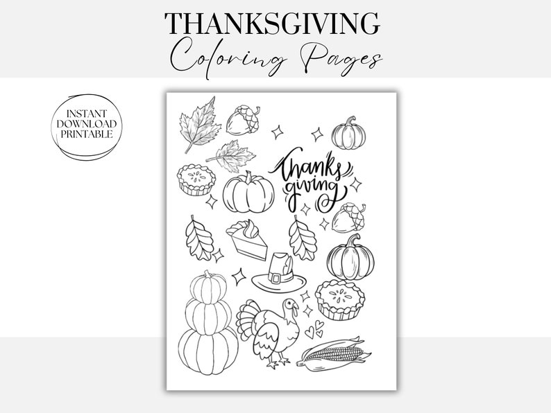 Thanksgiving Coloring Sheets Fall Printable Kids Thanksgiving Fall ...