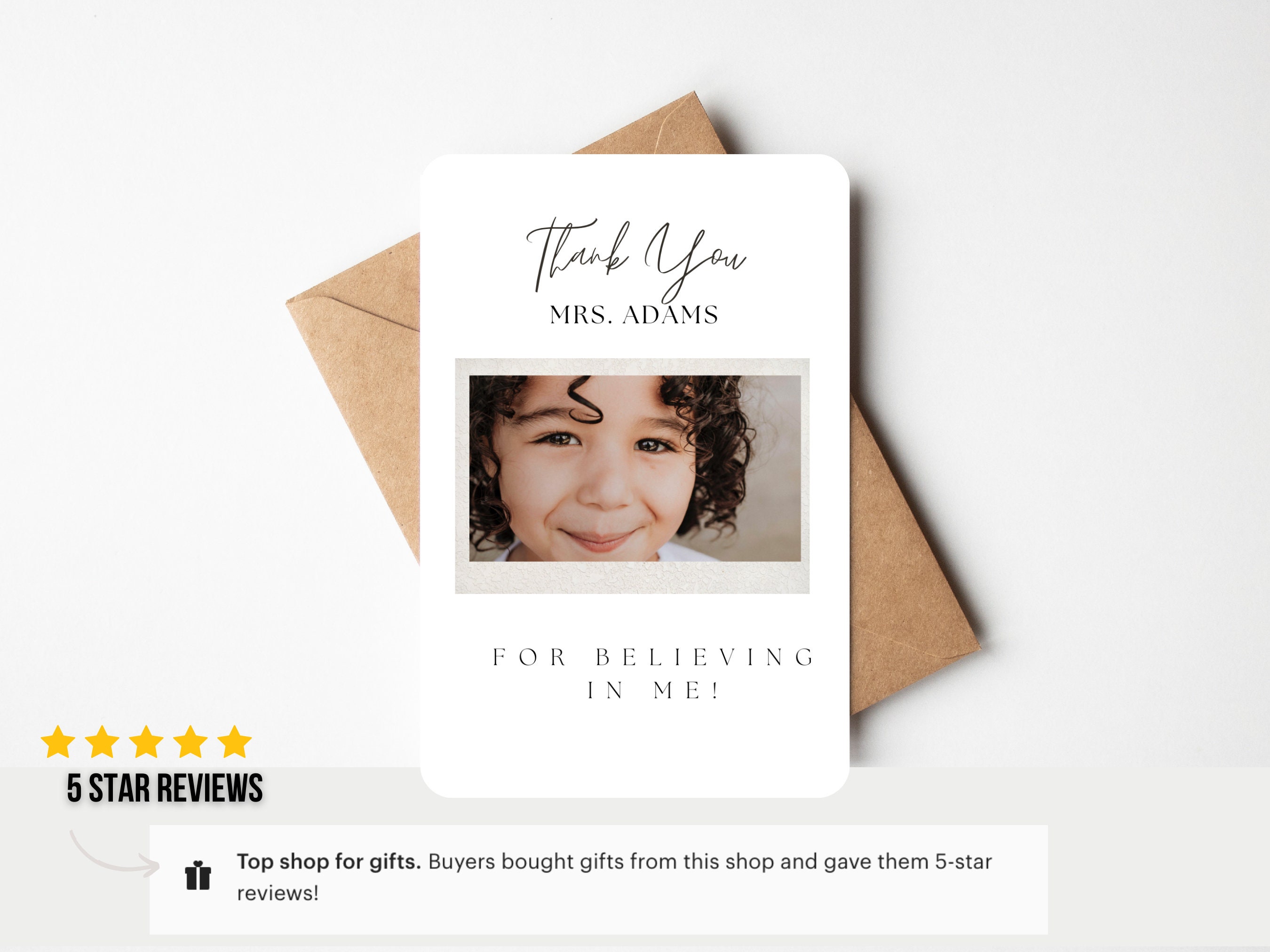 Personalized Teacher Appreciation Photo Card Editable Template Teacher ...