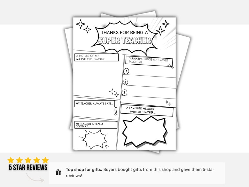 Superhero Teacher Appreciation Printable All About My Teacher, Coloring ...