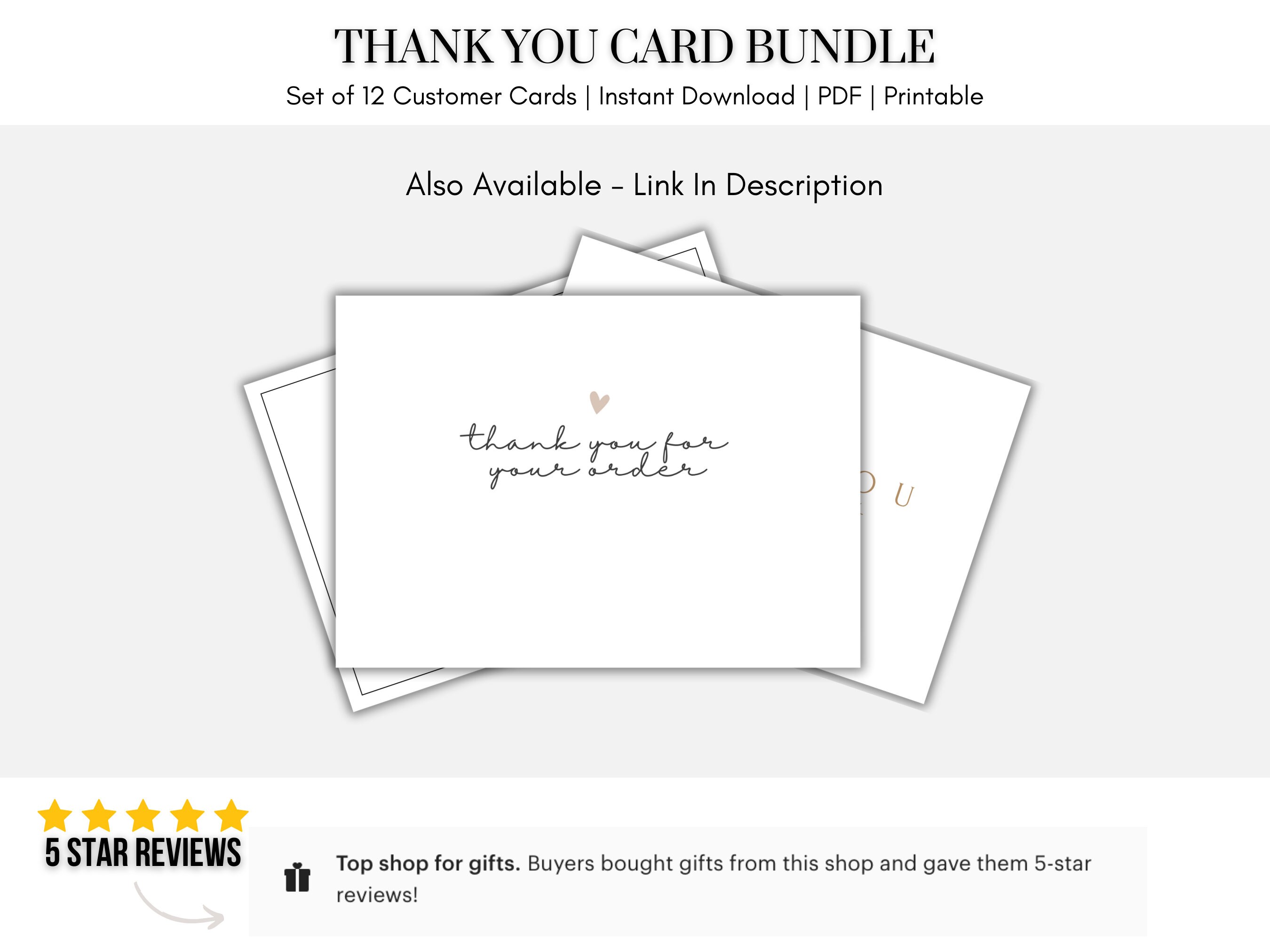 Printable Thank You Card Printable Card Digital Download Instant ...