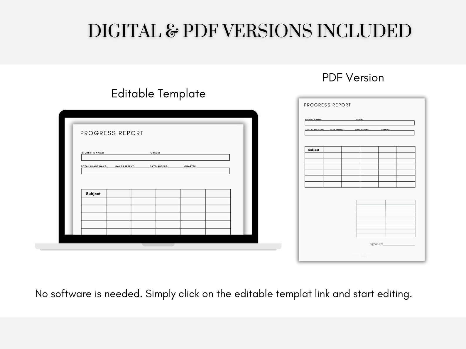Report Card and Progress Report Template Transcript Template Fillable ...