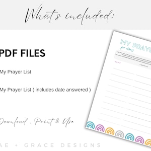 Prayer List for Kids Prayer Chart Prayer List Printable Church ...