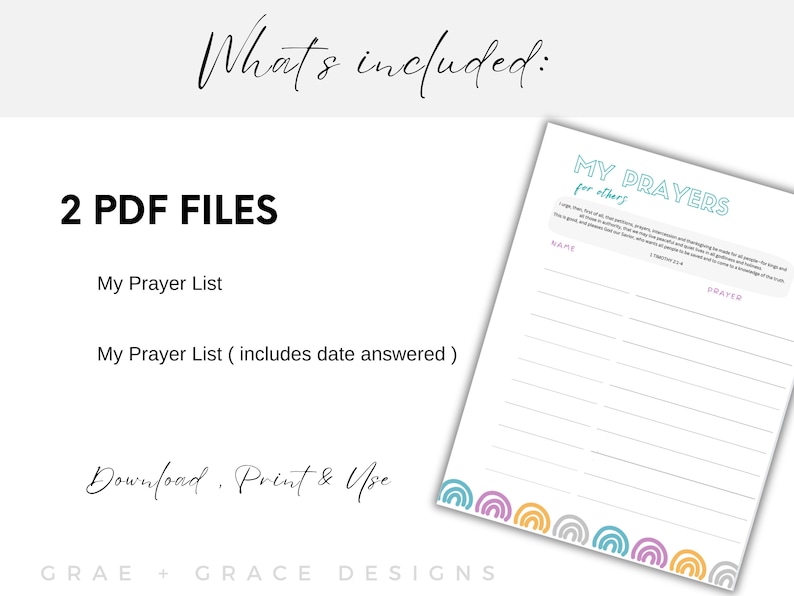 Prayer List for Kids Prayer Chart Prayer List Printable Church ...