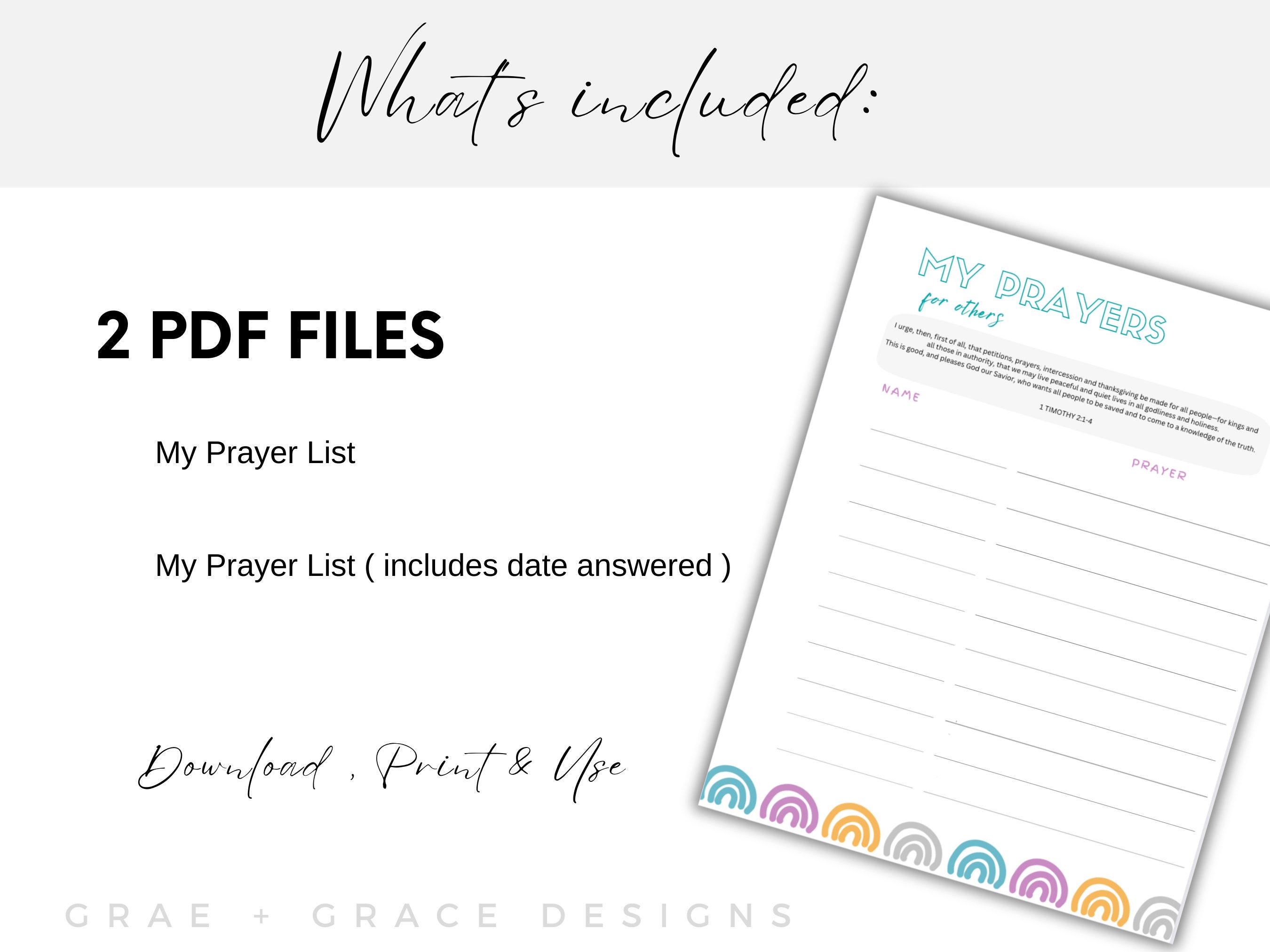 Prayer List for Kids Prayer Chart Prayer List Printable Church ...