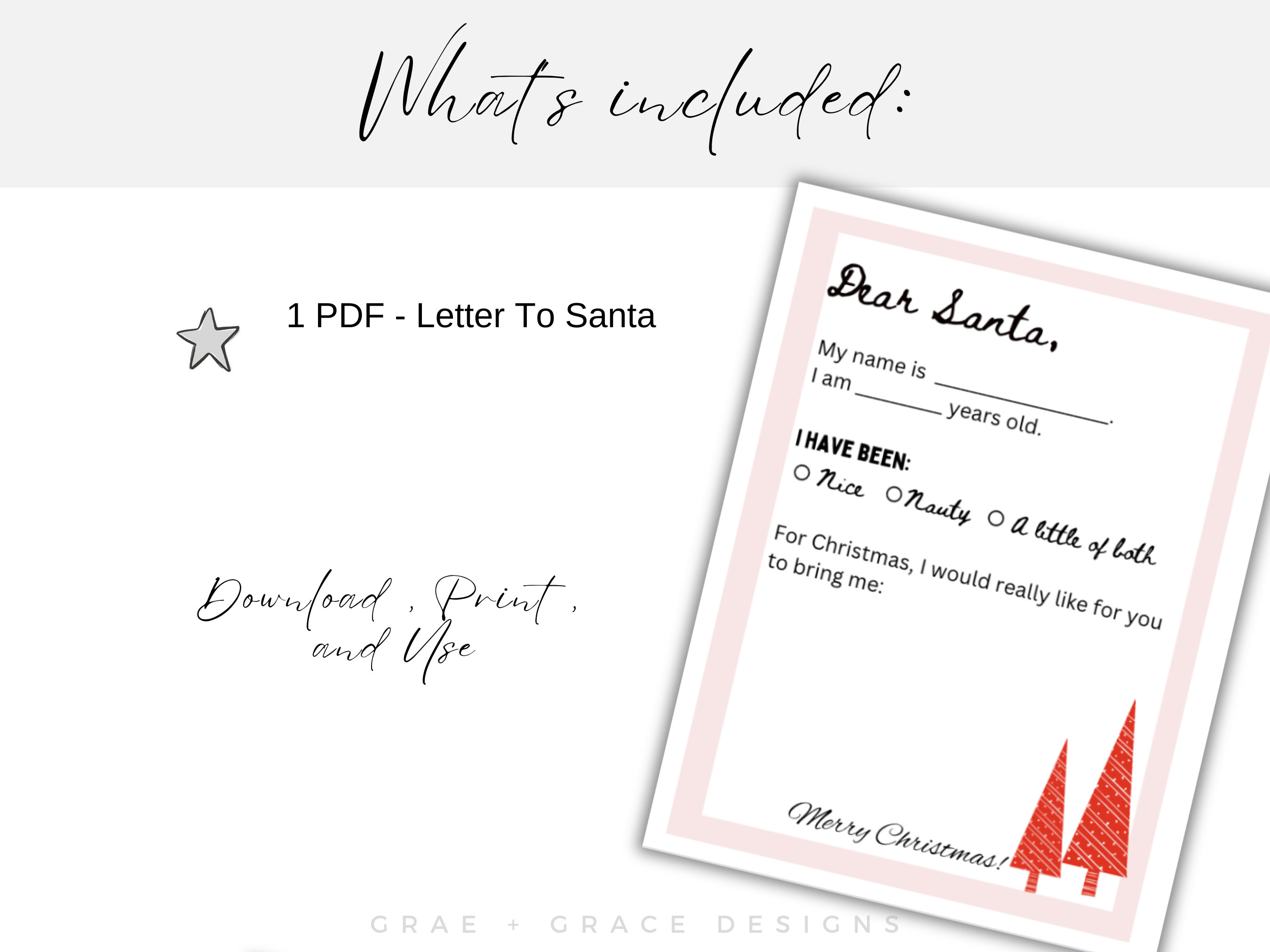 Letter to Santa PRINTABLE Kids Letter to Santa Letter Christmas ...