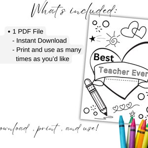 Best Teacher Coloring Page Instant Download Teacher Appreciation ...