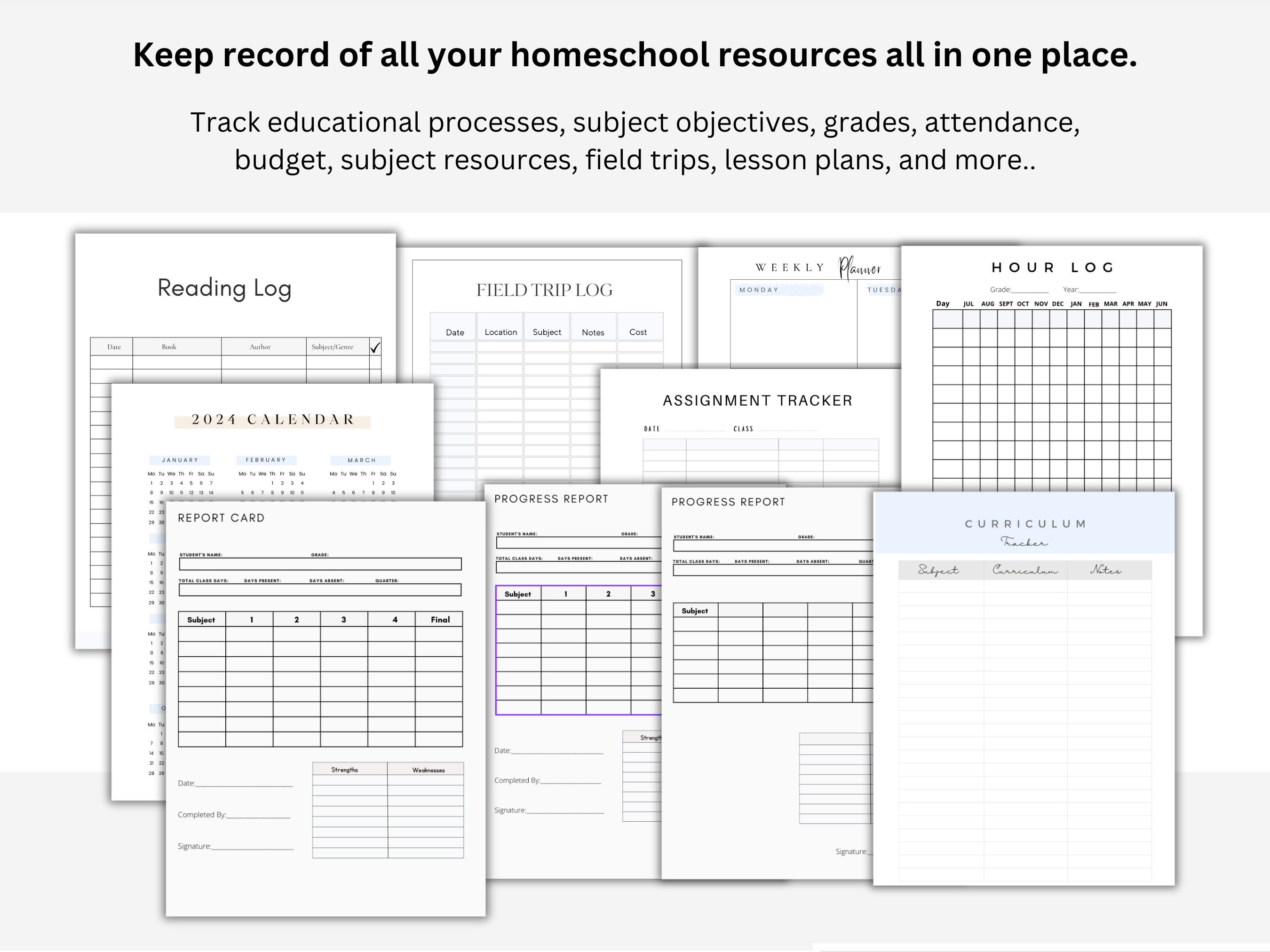 Homeschool Planner Printable 100 Pages Instant Download Homeschool ...