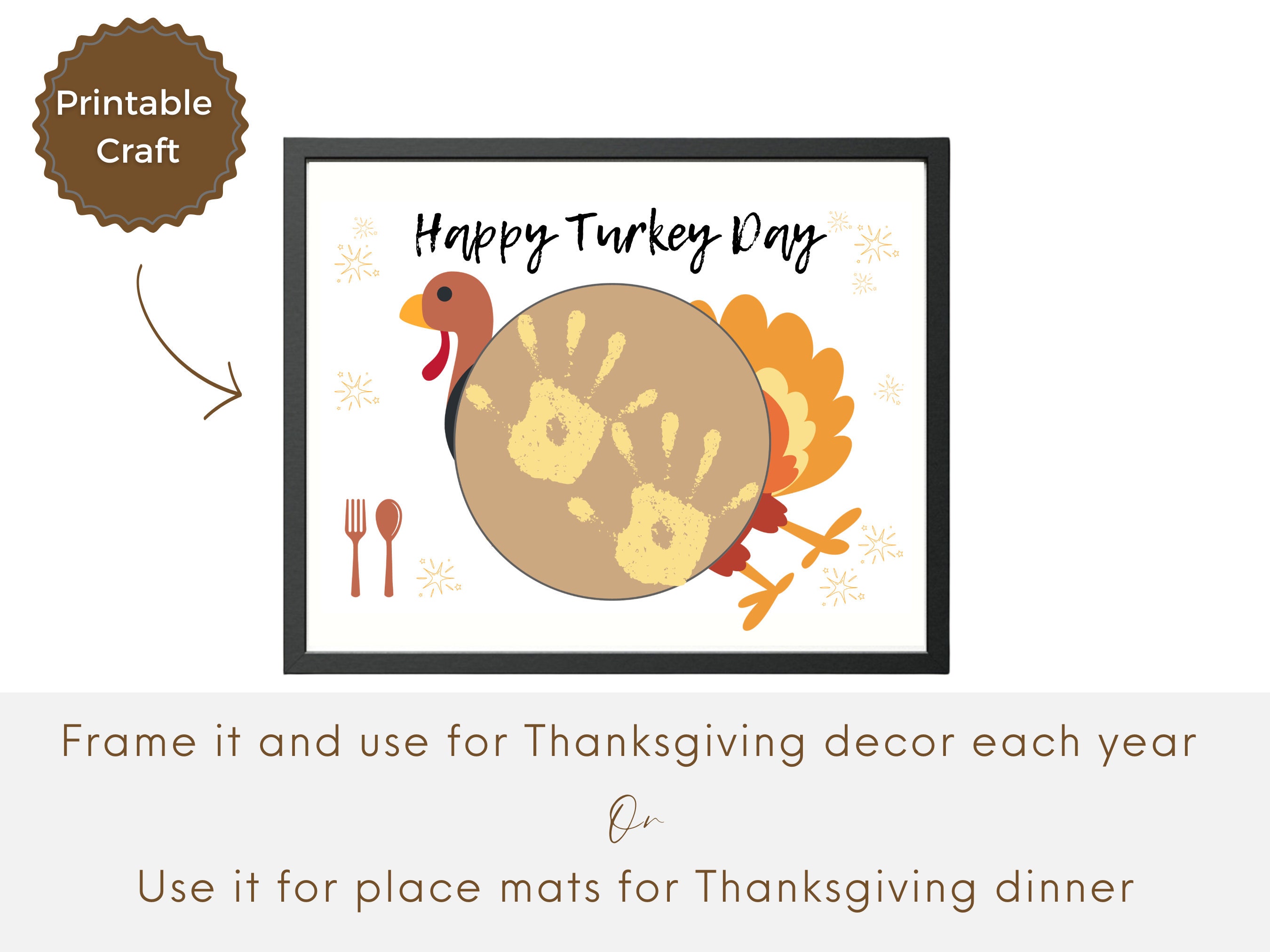 Happy Turkey Day Thanksgiving Handprint Craft Thanksgiving Handprint ...