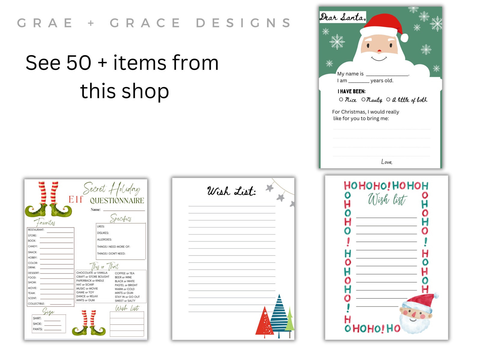 Letter to Santa PRINTABLE Kids Letter to Santa Letter Christmas ...