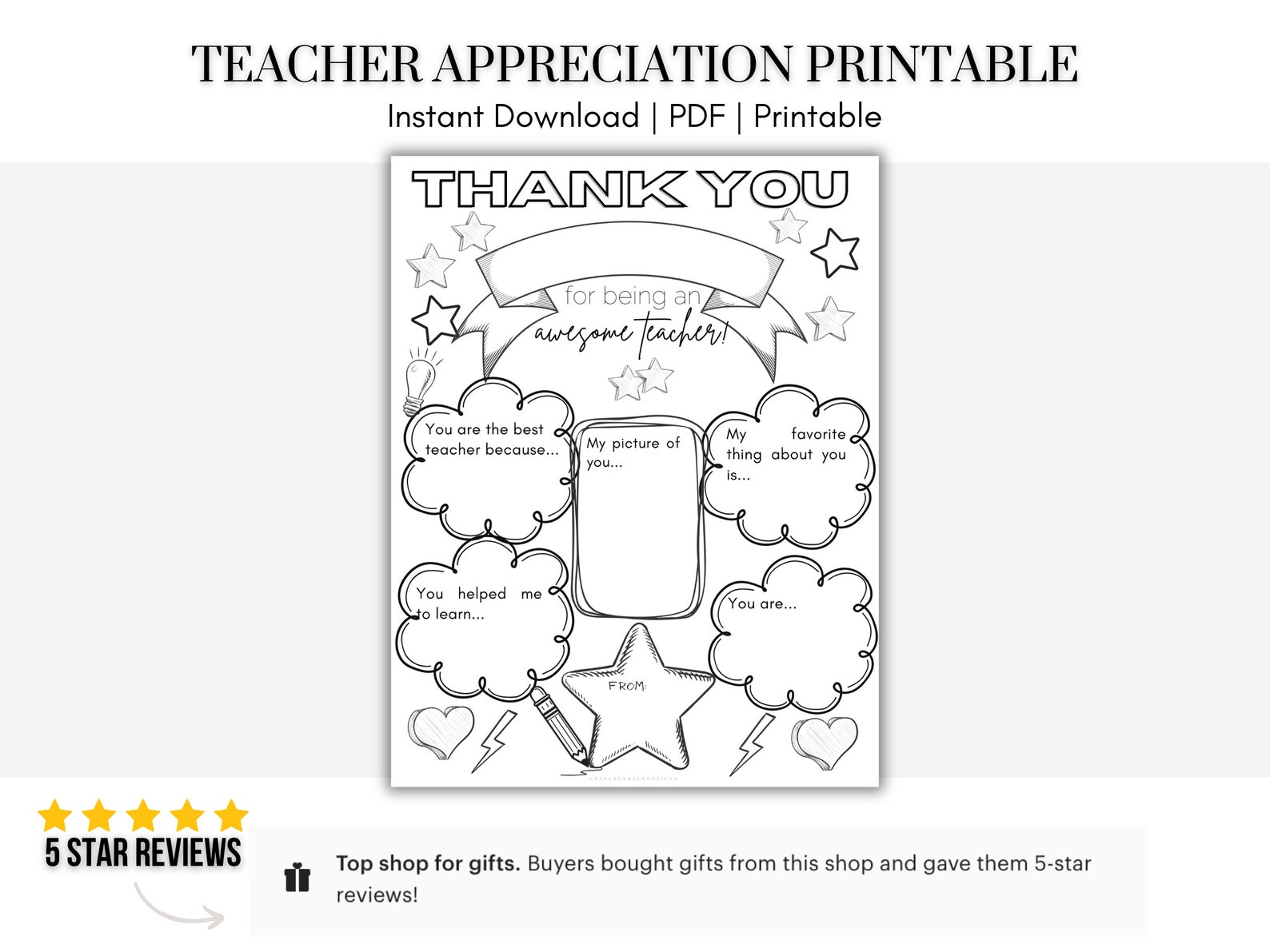 Teacher Appreciation Coloring Page - INSTANT DOWNLOAD - Teacher ...