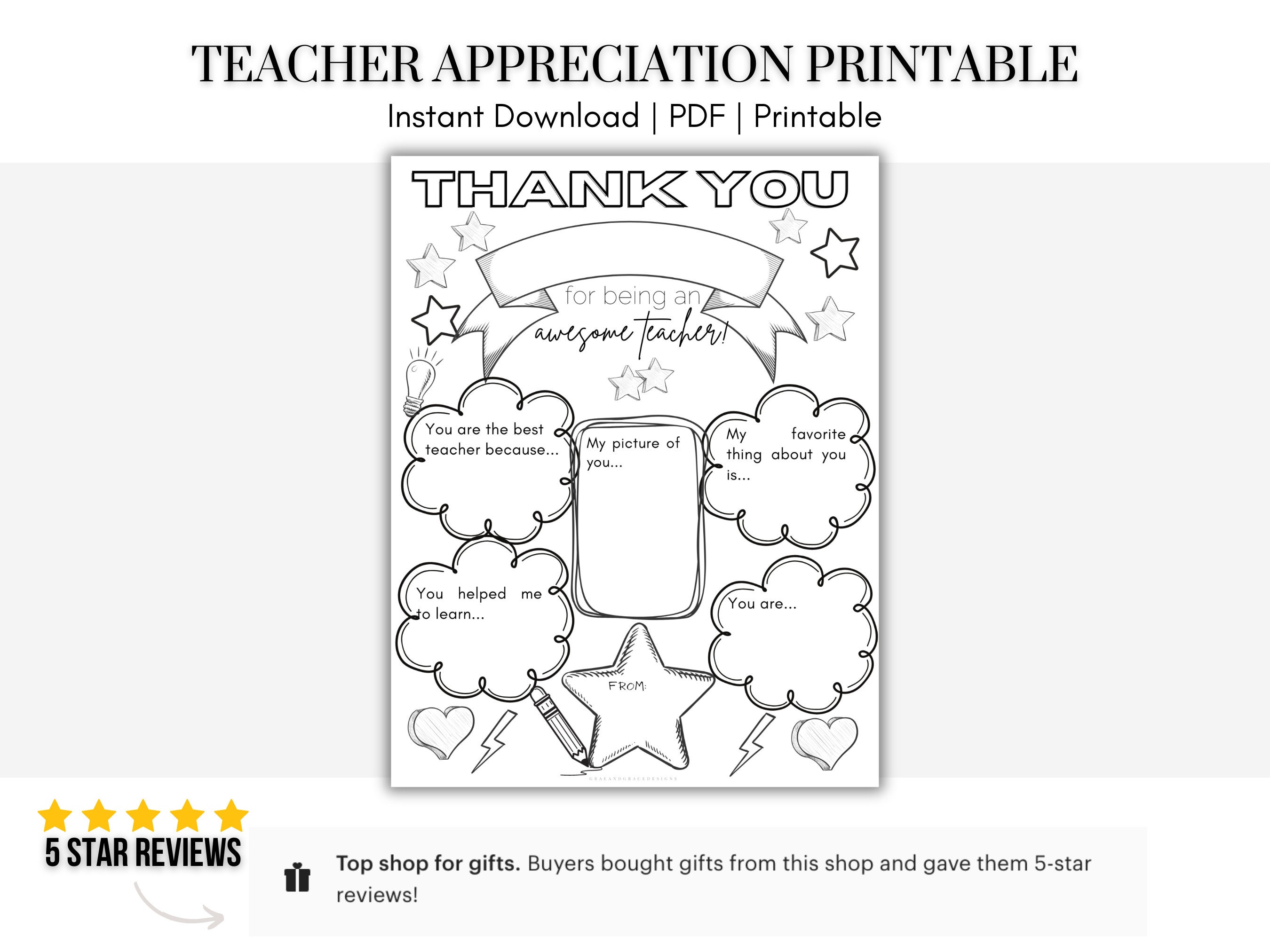 Teacher Appreciation Coloring Page - INSTANT DOWNLOAD - Teacher ...