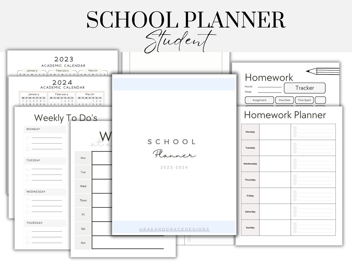 Printable Editable 2023-2024 School Planner School Calendar - Etsy