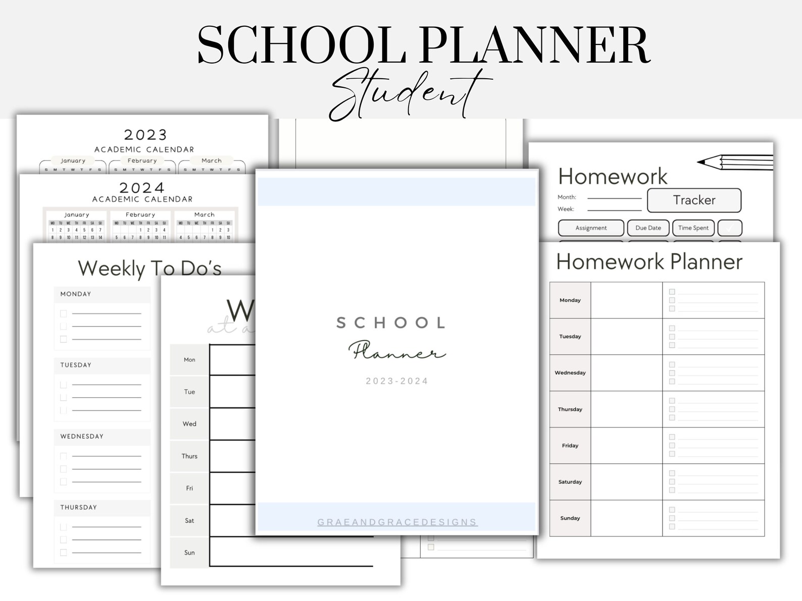 Printable Editable 2023-2024 School Planner School Calendar School ...
