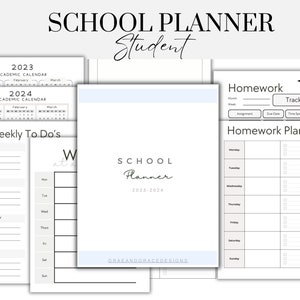 Printable Editable 2023-2024 School Planner School Calendar School ...